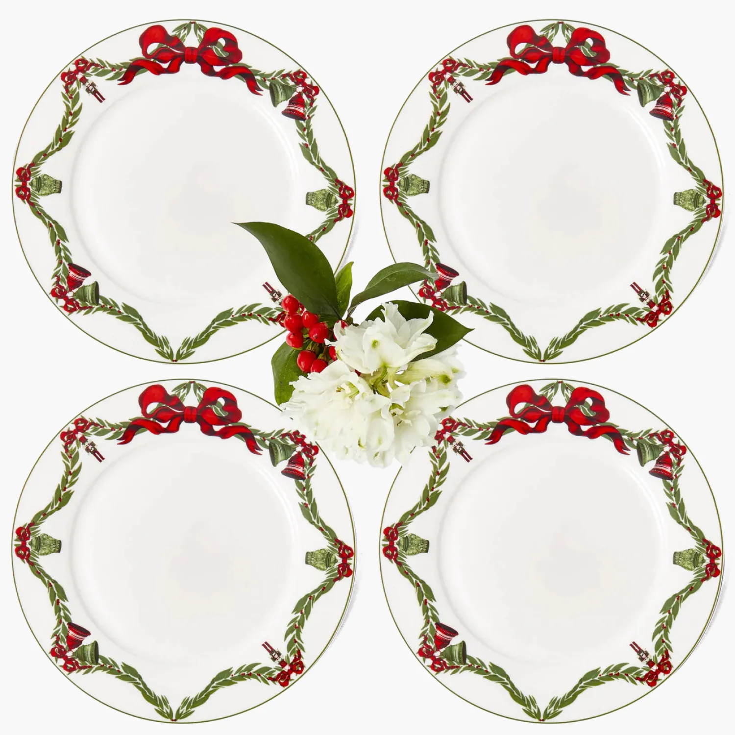 Mrs. Alice Christmas Garland Dinner Plate (Set of 4)